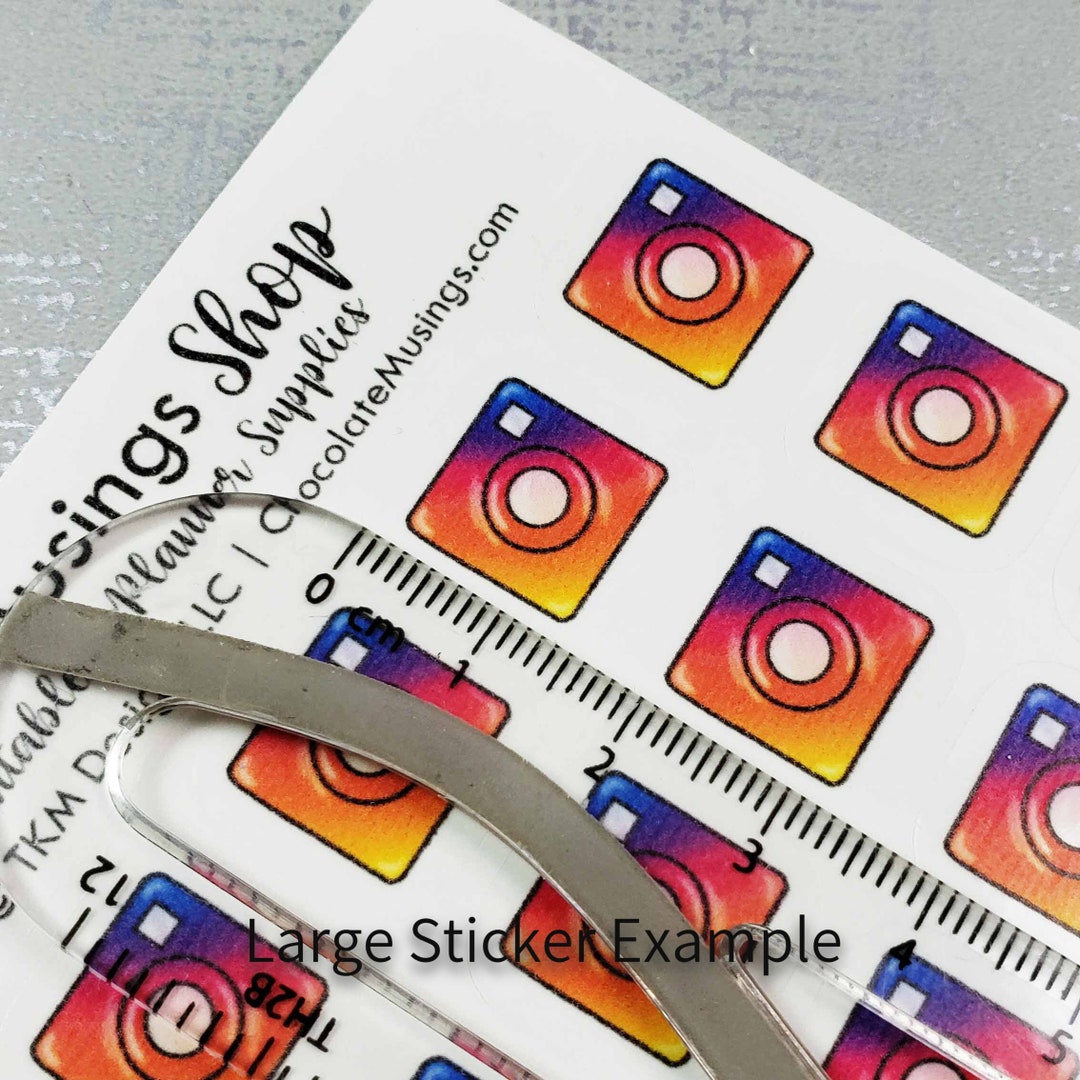 Instagram Logo Icon Productivity Planning Stickers - Clear/white ...
