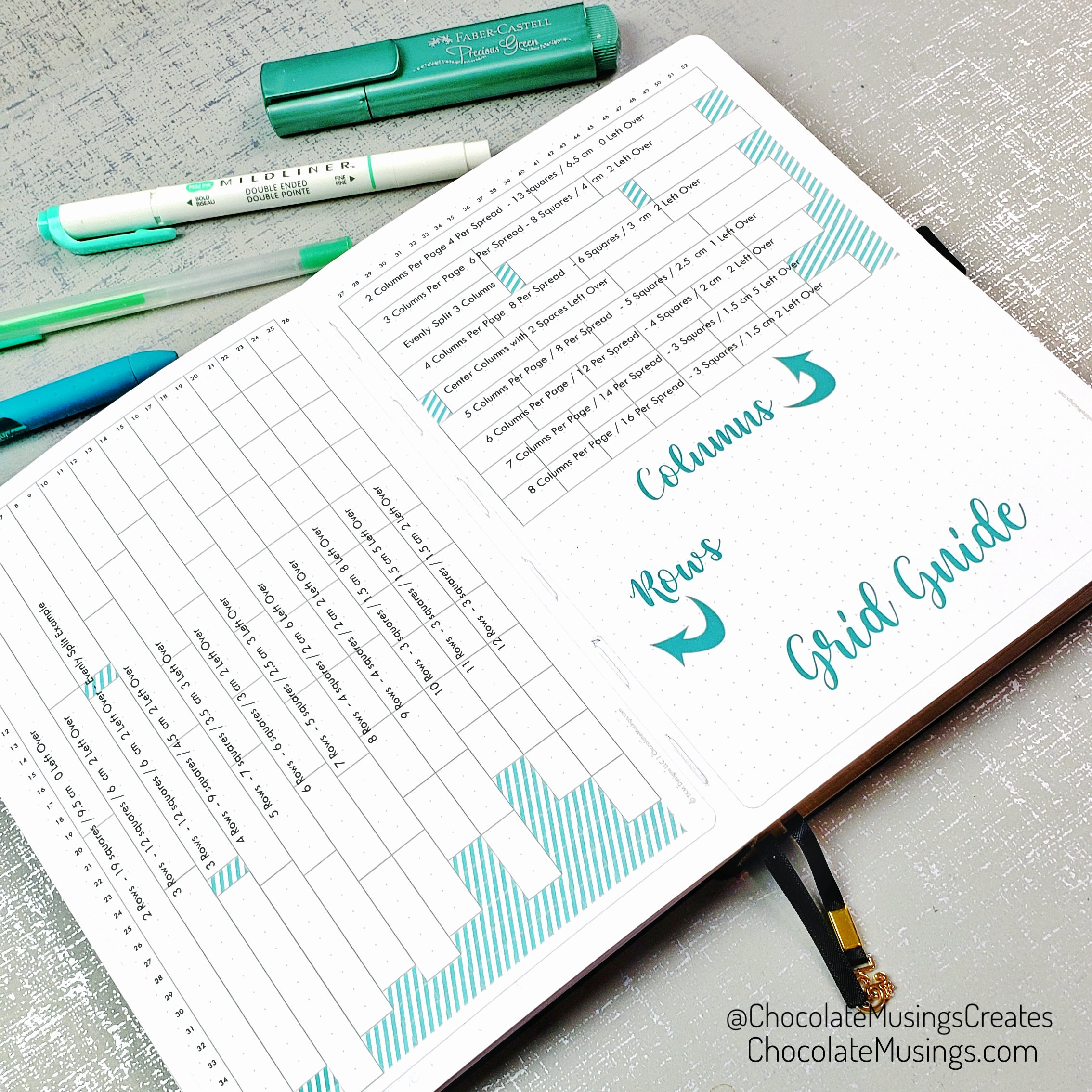 Grid Guide Stickers Vertical Column & Horizontal Row for A5 - Etsy