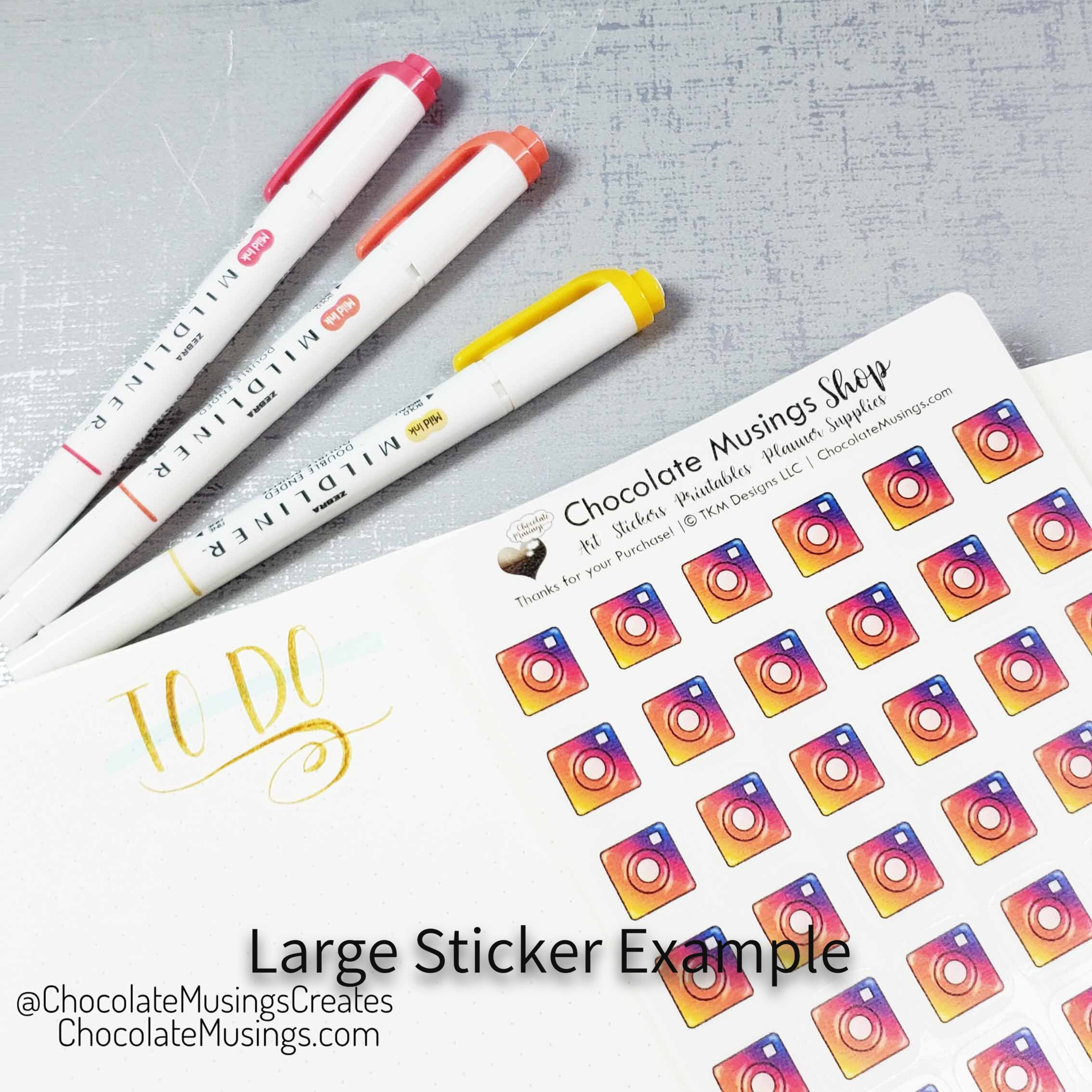 Instagram Logo Icon Productivity Planning Stickers - Clear/white ...