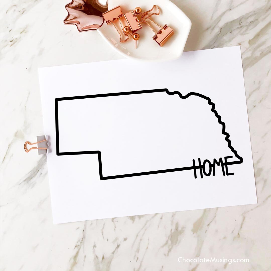 Nebraska State Outline Home/born/my Heart Lives Here USA - Etsy
