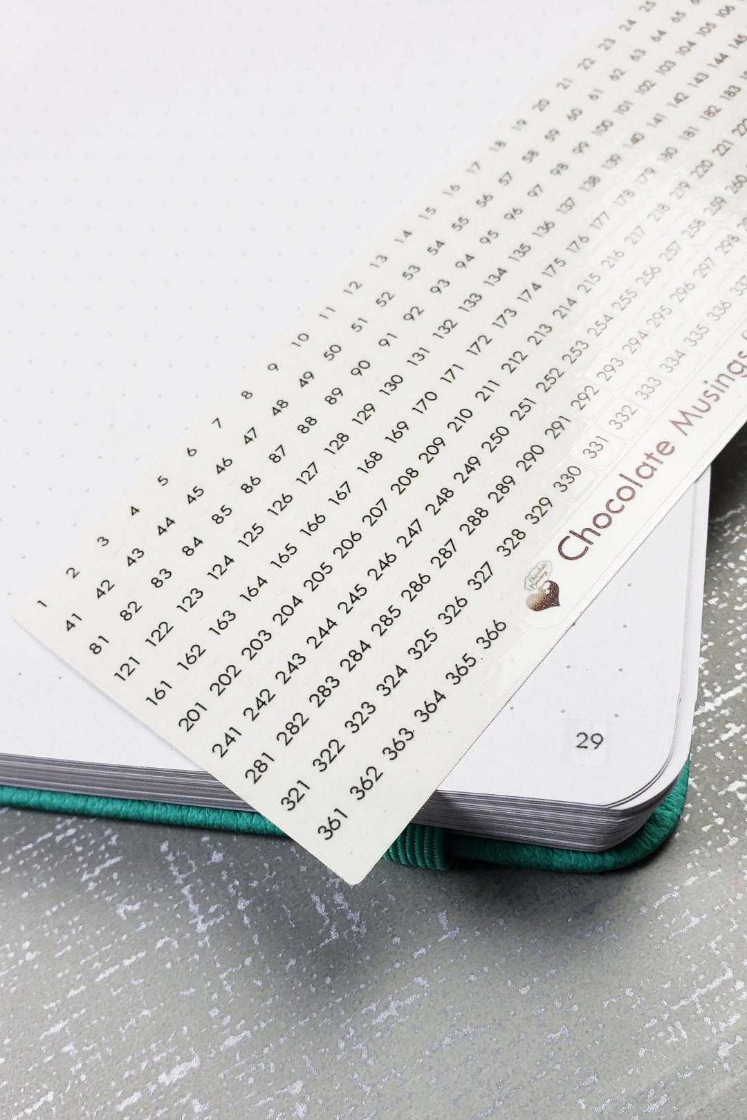 Page Number Sticker Squares for Numbering Blank Notebooks - Bullet ...