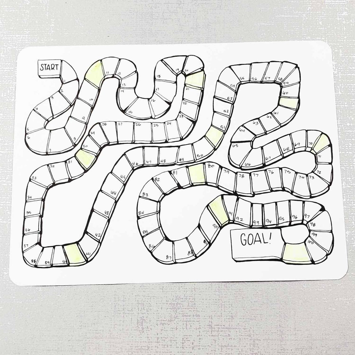 Digital Printable Hand-drawn Gameboard Tracker - Unnumbered 110 Squares ...