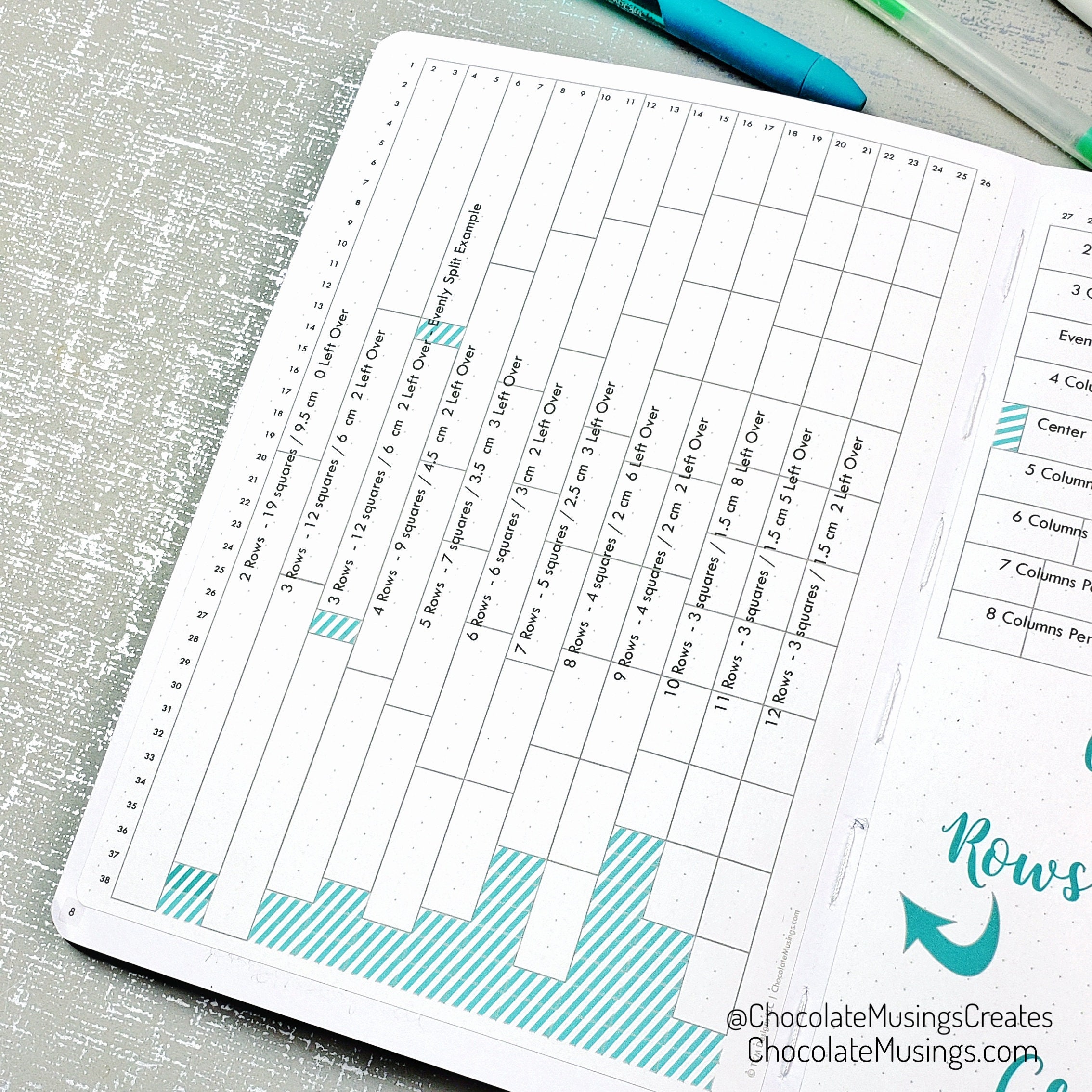 Grid Guide Stickers Vertical Column & Horizontal Row for A5 - Etsy