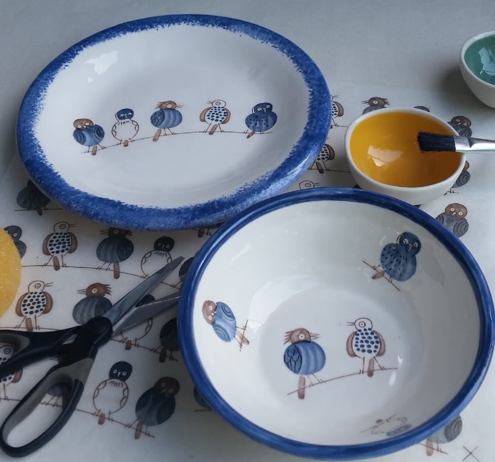 Ceramic Transfer 5 Birds | Etsy