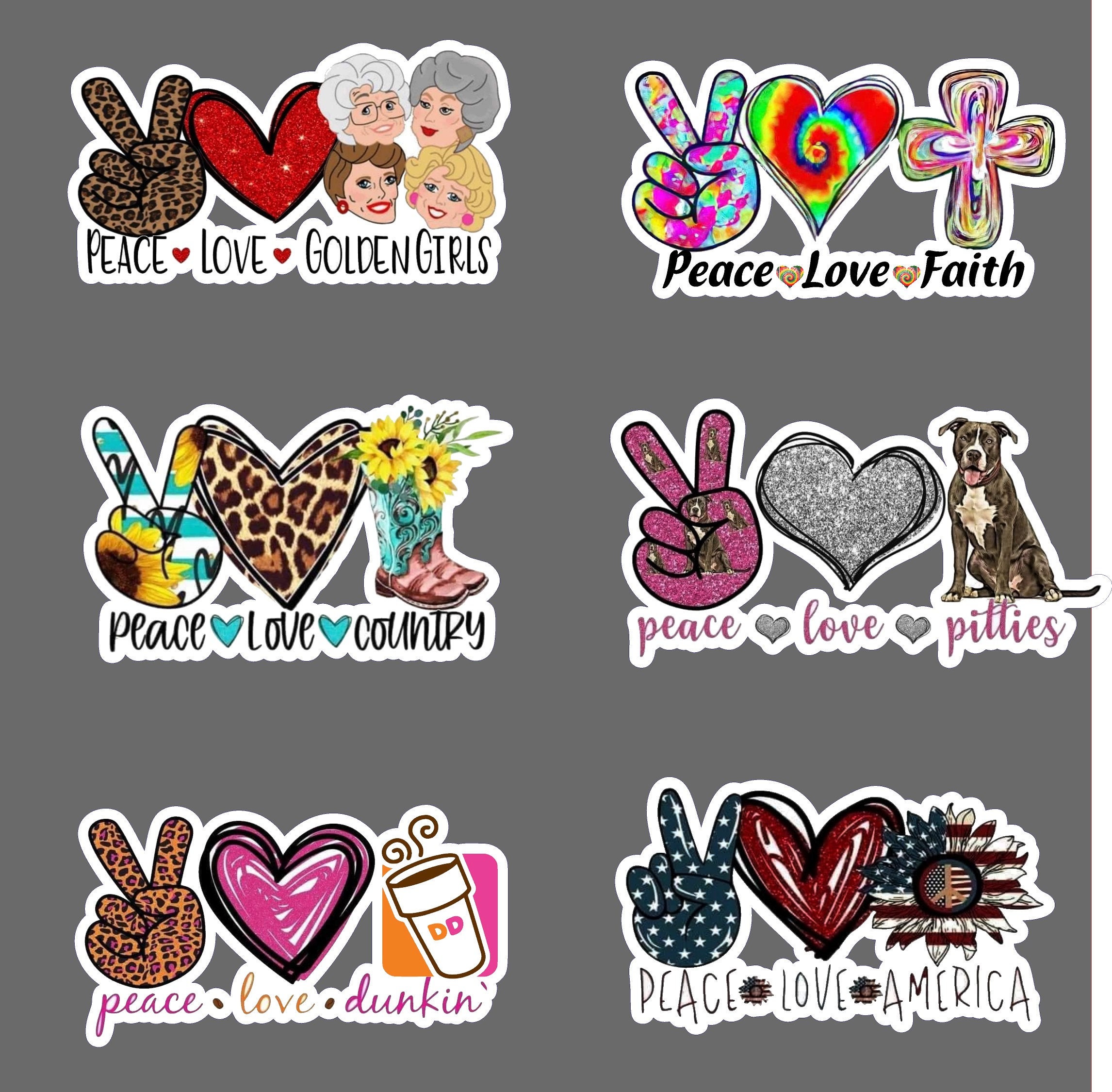 PEACE LOVE DECALS - Etsy