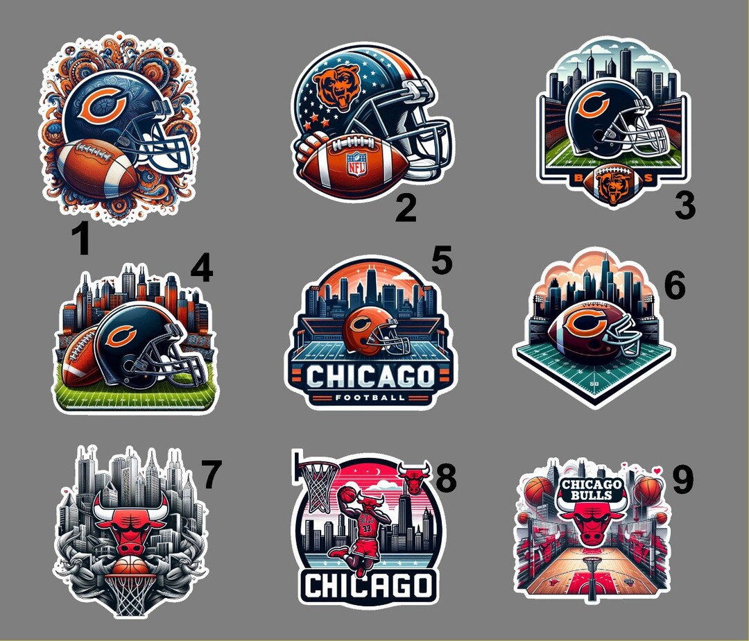 Chicago Team Decals, Stickers for Laptops, Cups, Tumberlers Any Flat ...