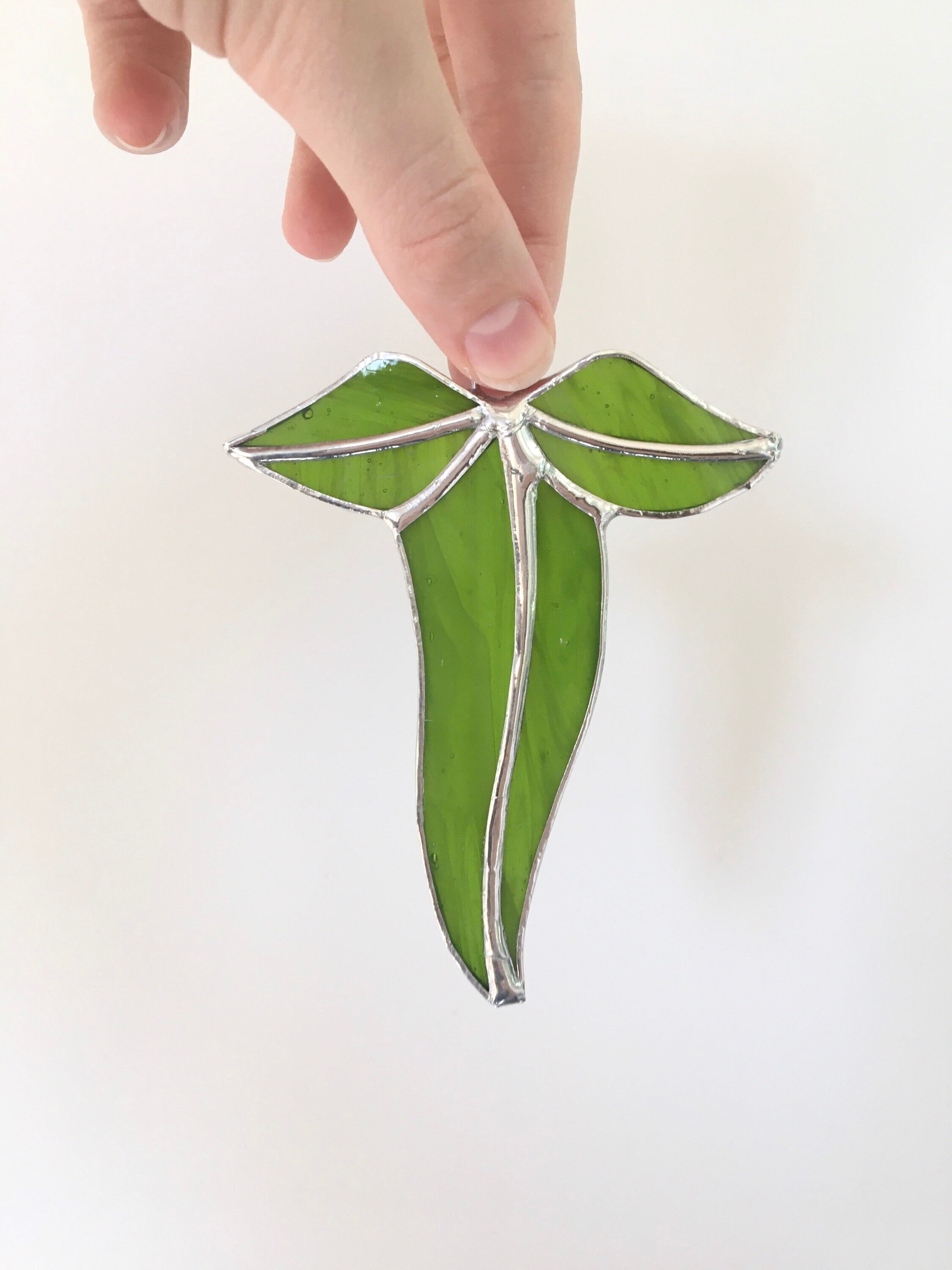 Glass Art Elvish Frodo Gandalf LOTR Leaf of Lorien Suncatcher Stained ...