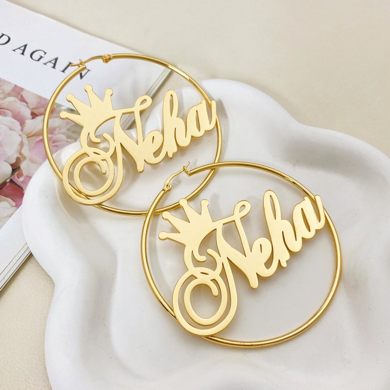 Custom Name Earrings - Etsy
