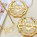 Nameplate Bamboo Earrings, Custom Name Earrings, Gold Bamboo Hoops ...