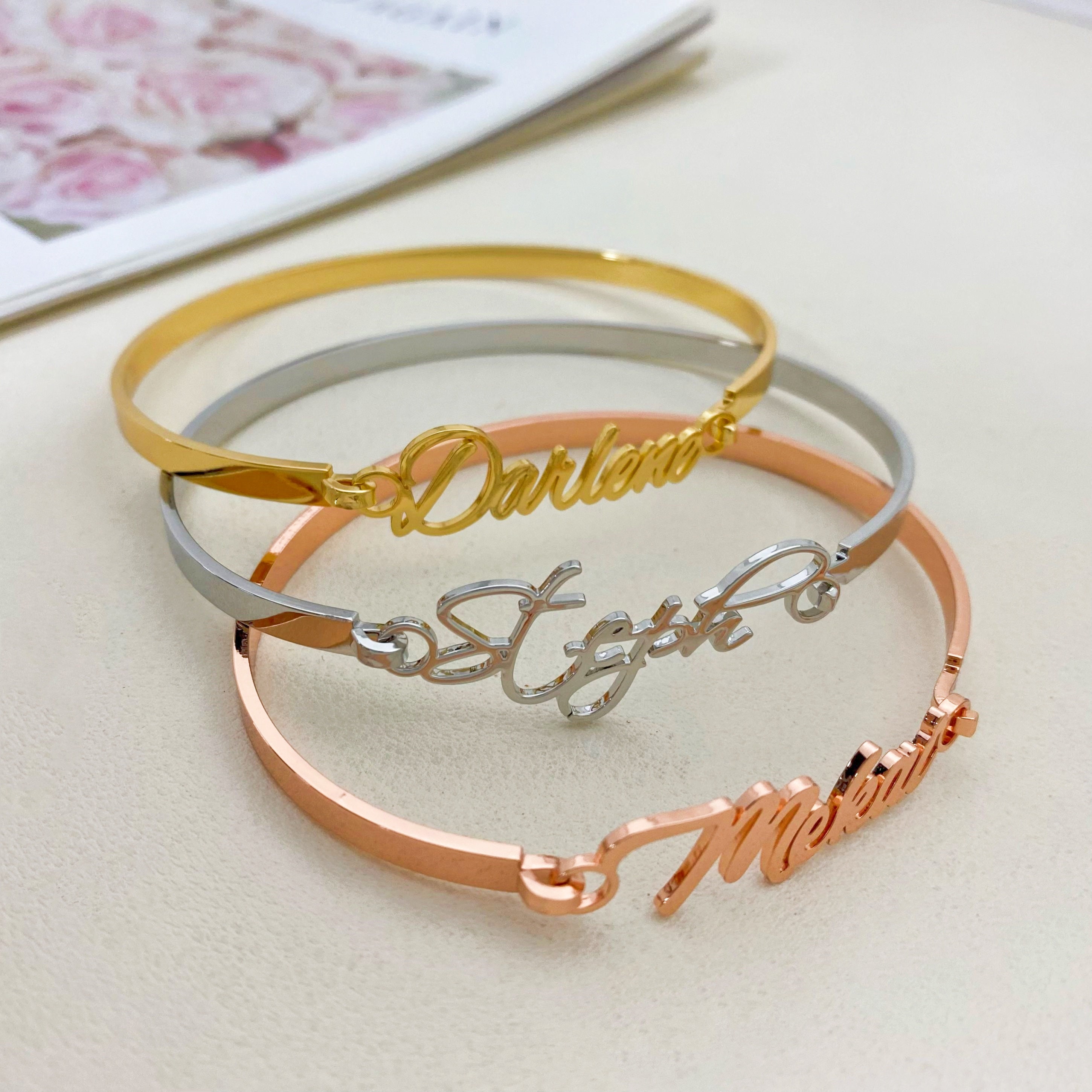 Newborn Baby Jewelry, Name Bangle, Custom Bangle, Personalized Bangle ...