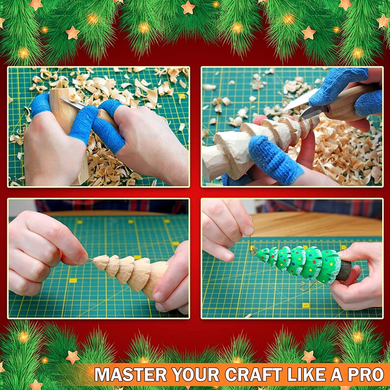 Wood Carving Kit for Beginners - Whittling Kit With New Year Tree and ...
