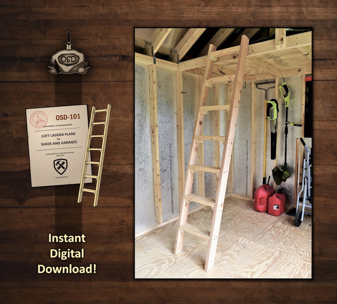 Loft Ladder Plans for Sheds and Garages - Etsy