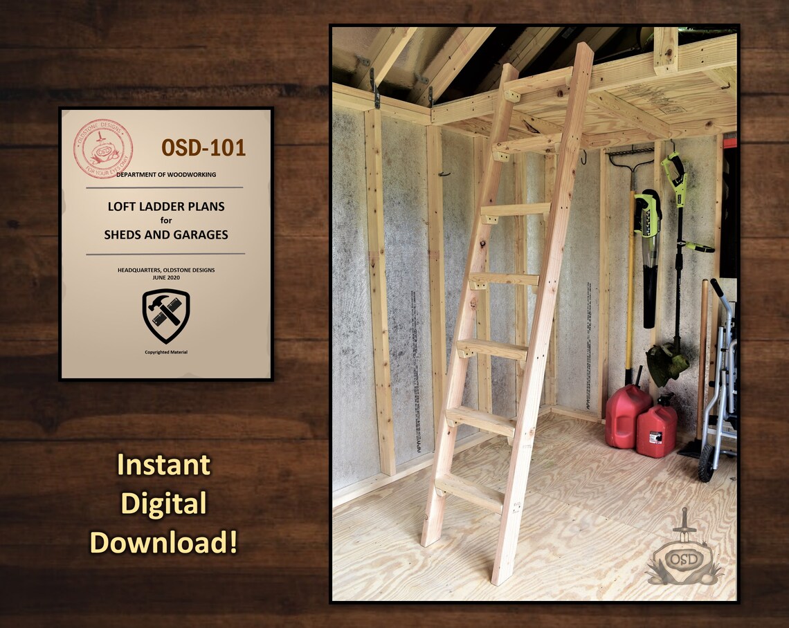 Loft Ladder Plans for Sheds and Garages - Etsy