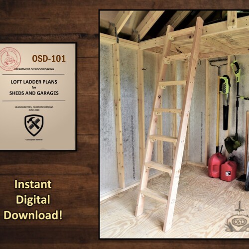 Loft Ladder Plans for Sheds and Garages - Etsy