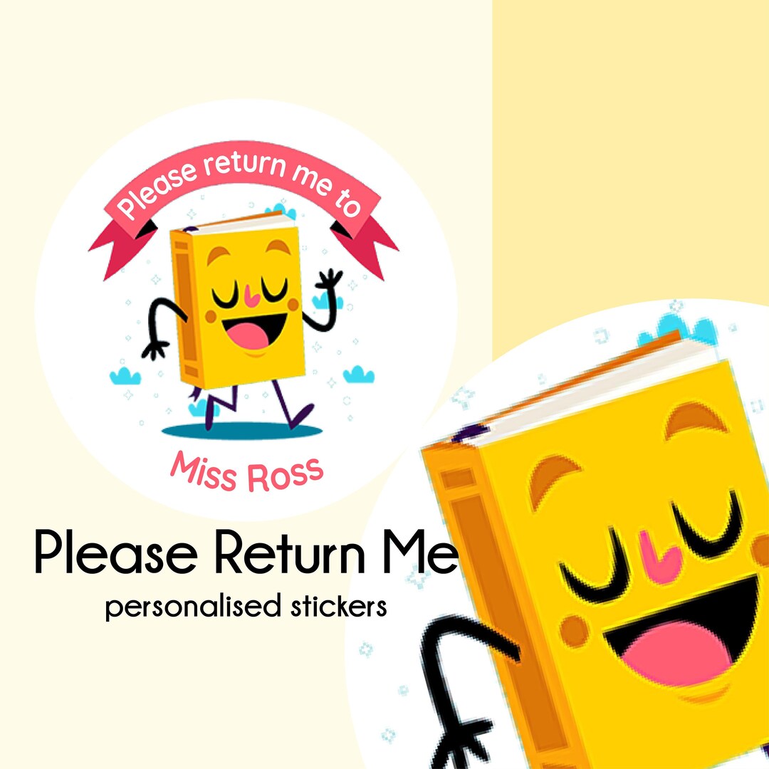 Personalised Teacher Sticker Customised Teacher Stickers Please Return ...