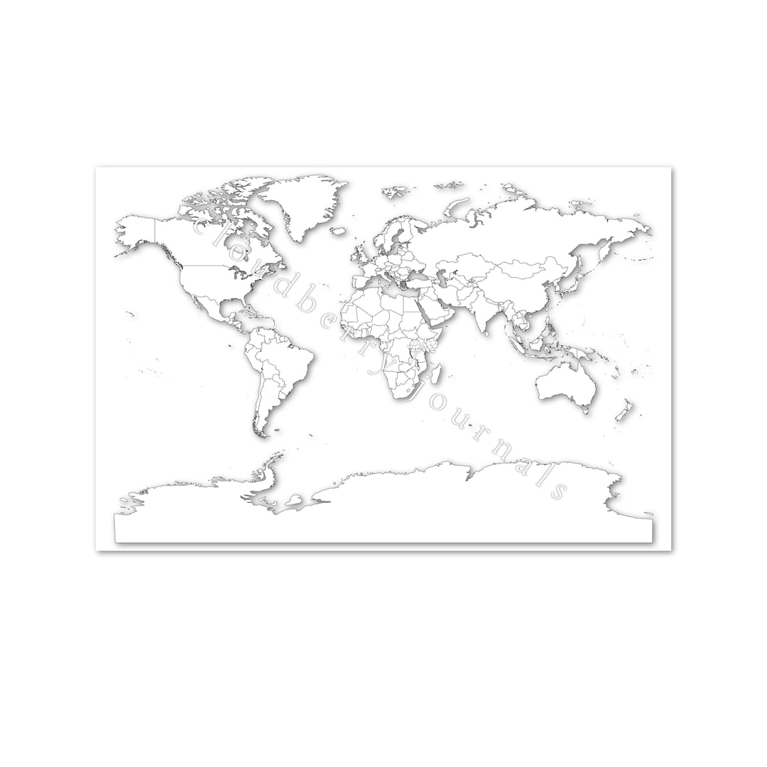 World Map Bullet Journal Sticker Page - Etsy