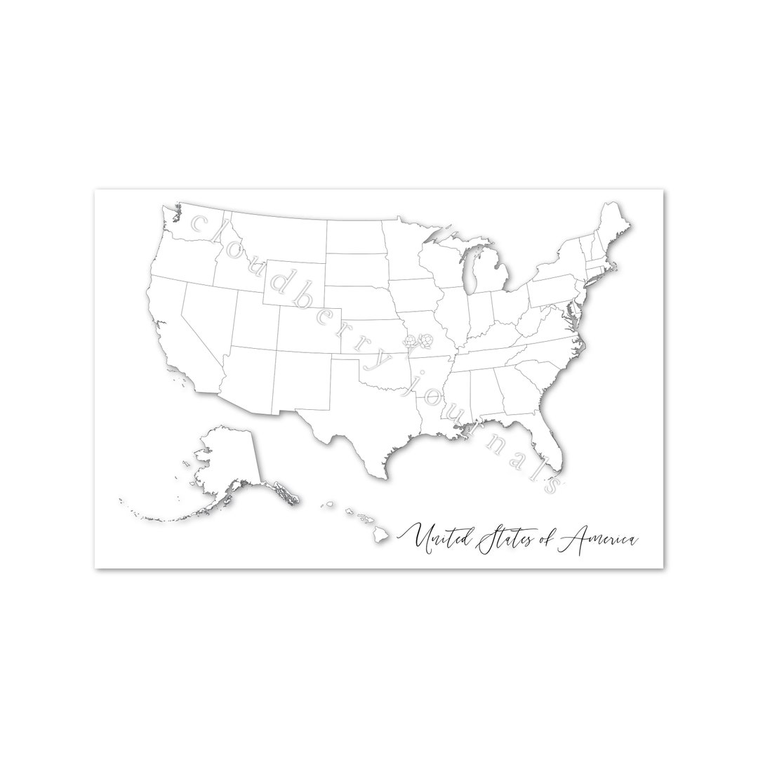 USA Map Bullet Journal Sticker Page - Etsy