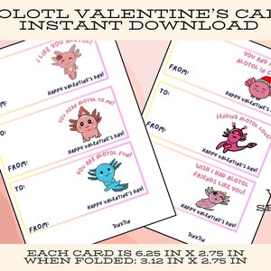 Cute Printable Axolotl Valentine Cards | Classroom Valentine's Day ...