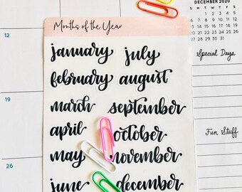 Months of the Year / Digital Word Art / Photoshop Brushes / .abr and ...