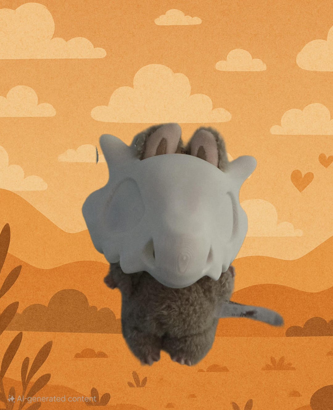 Labubu Cubone Inspired Skull Mask - Etsy