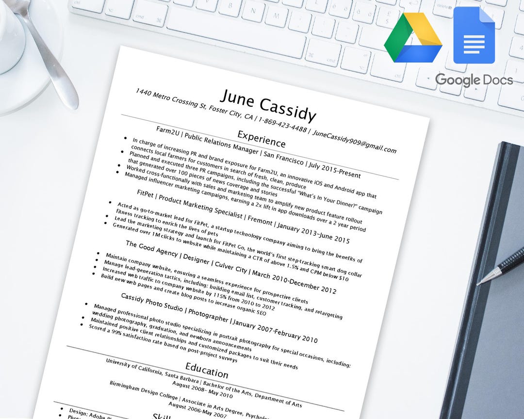 EASY 2 EDIT Resume Template for Google Docs | Google Drive | Microsoft ...