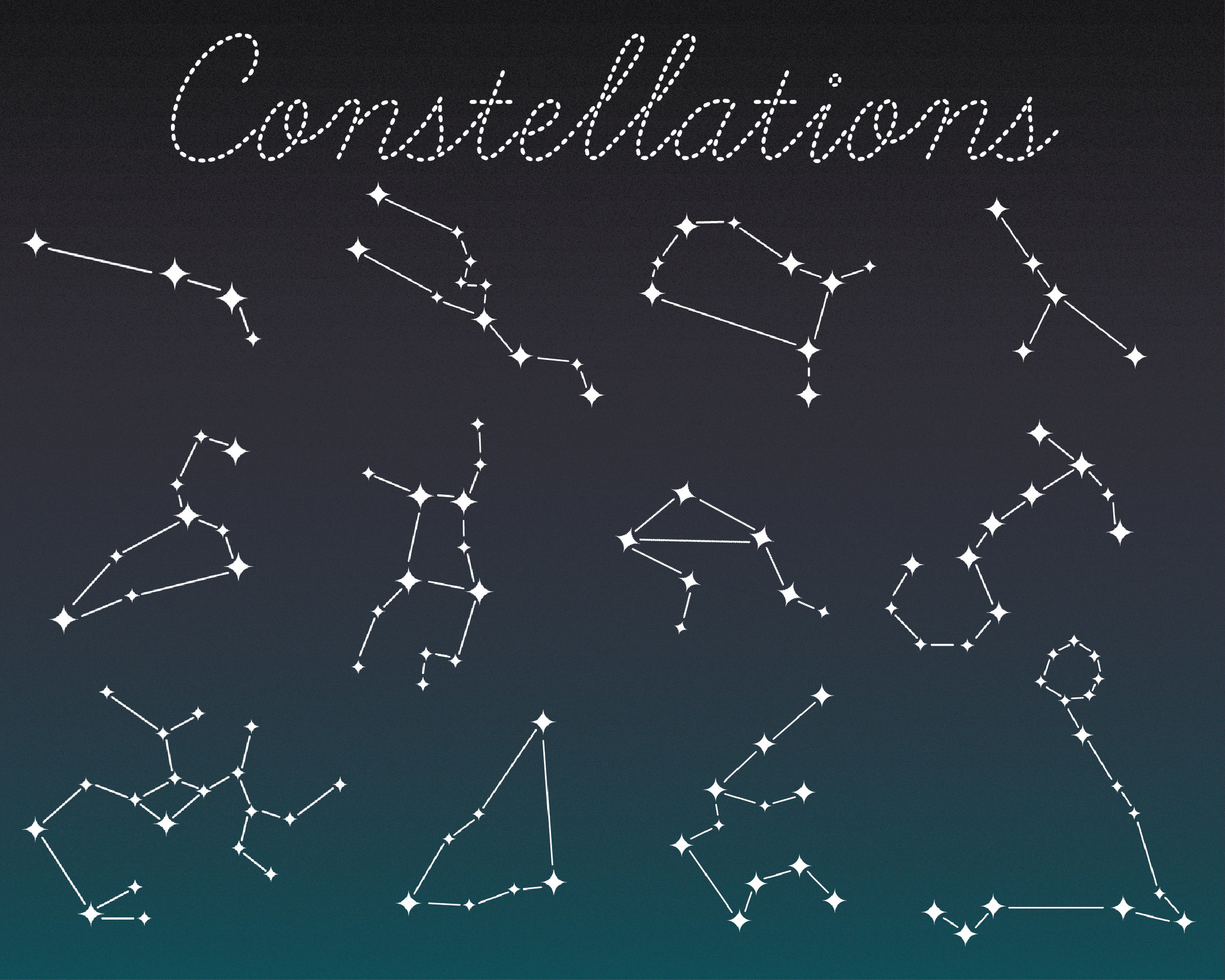 ASTROLOGICAL Clipart - Zodiac Symbols and Constellations, Astrology ...