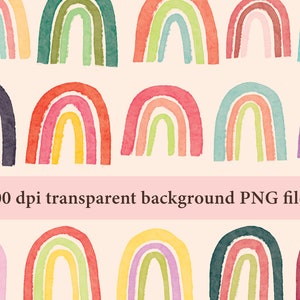 RAINBOW Watercolor Clipart Digital Clip Art PNG Abstract - Etsy