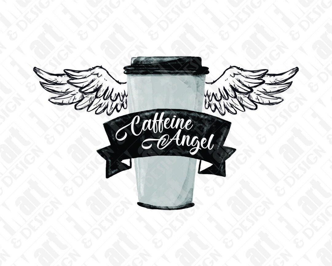 PNG TIF JPG Caffeine Angel Coffee Lover Instant Download - Etsy