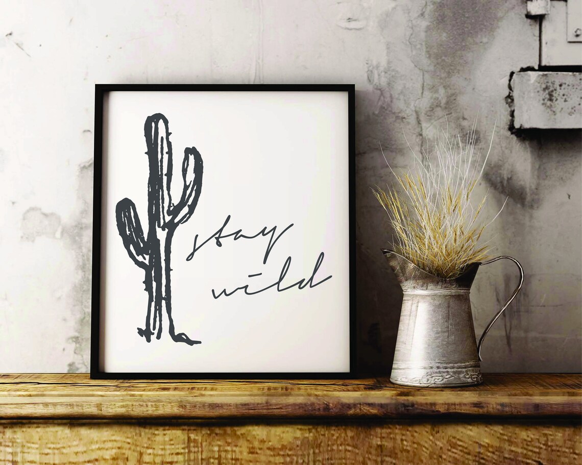 SVG DXF PNG Stay Wild Cactus Southwest Wall Decor Boho | Etsy