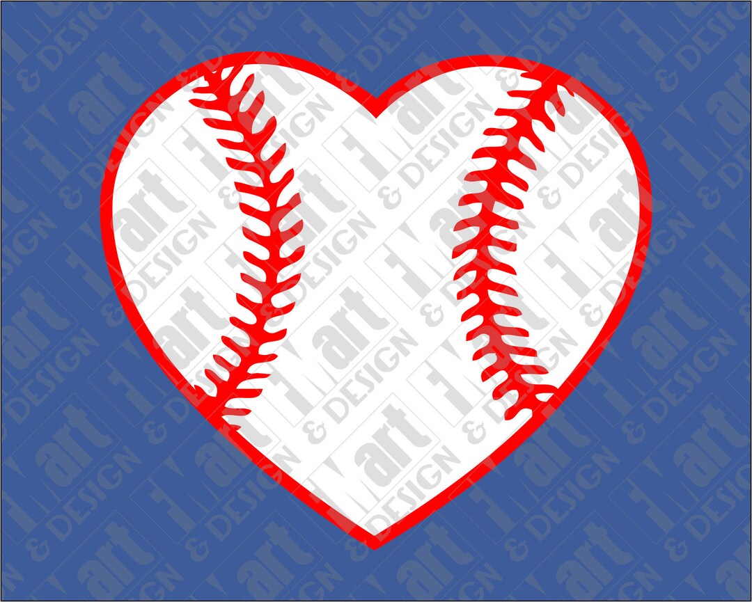 SVG DXF PNG Baseball Heart - Etsy