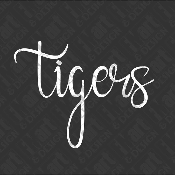 Tigers Cursive Svg - Etsy