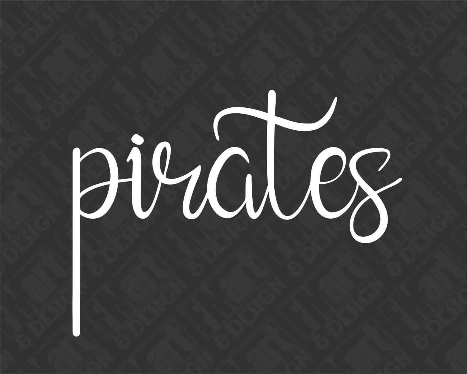 SVG DXF PNG Pirates Cursive Cute Fan Wear Team Spirit Instant - Etsy