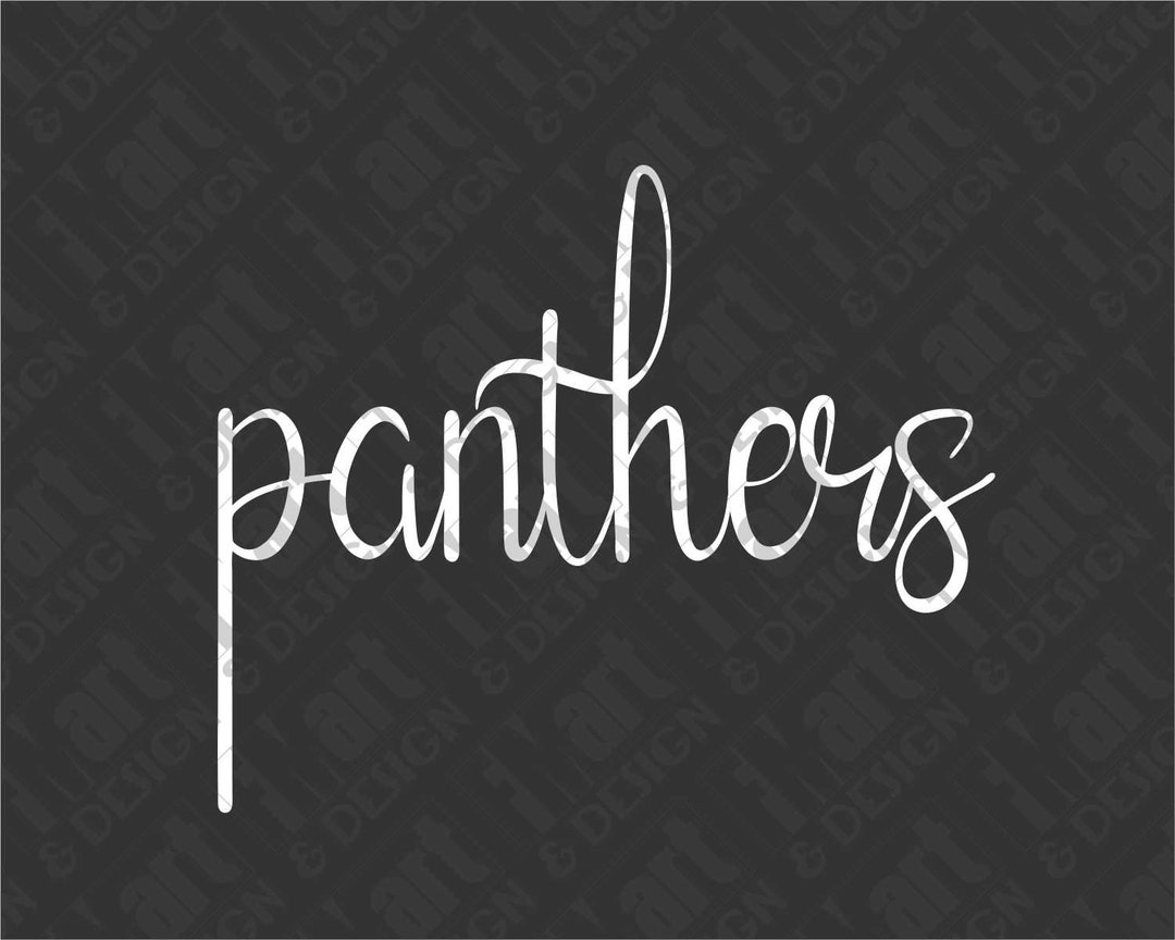 SVG DXF PNG Panthers Cursive Cute Fan Wear Team Spirit Instant Download ...