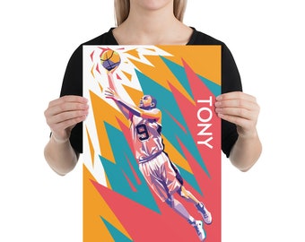 Tim Duncan Pop Art Poster WPAP Style Art With Fiesta Colors | Etsy