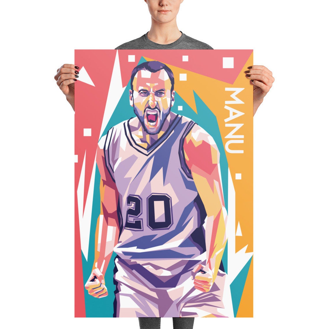 Manu Ginobili Pop Art Poster - WPAP Style Art With Fiesta Colors ...