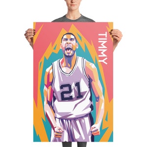 Tim Duncan Pop Art Poster - WPAP Style Art With Fiesta Colors ...