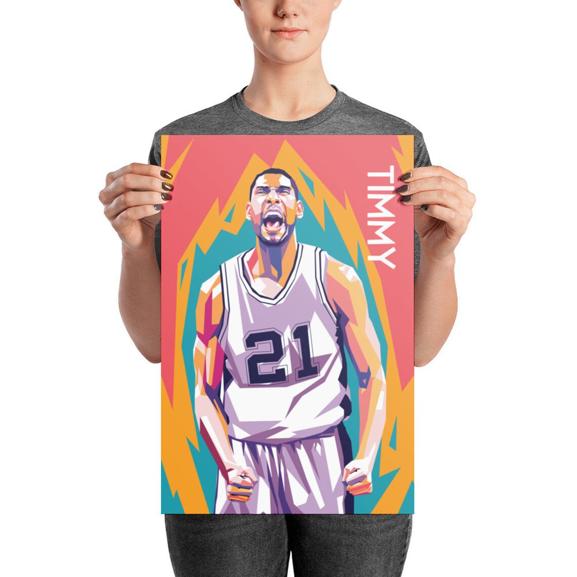 Tim Duncan Pop Art Poster - WPAP Style Art With Fiesta Colors ...