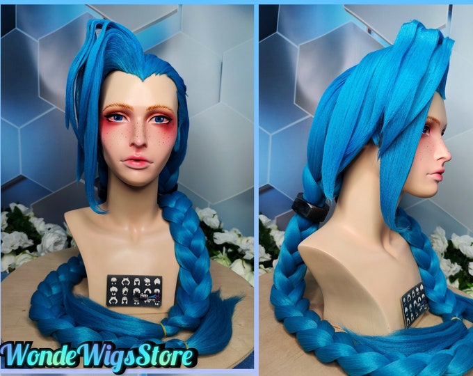 Inspired Jinx Cosplay Wig/ Blue Cosplay Wig - Etsy