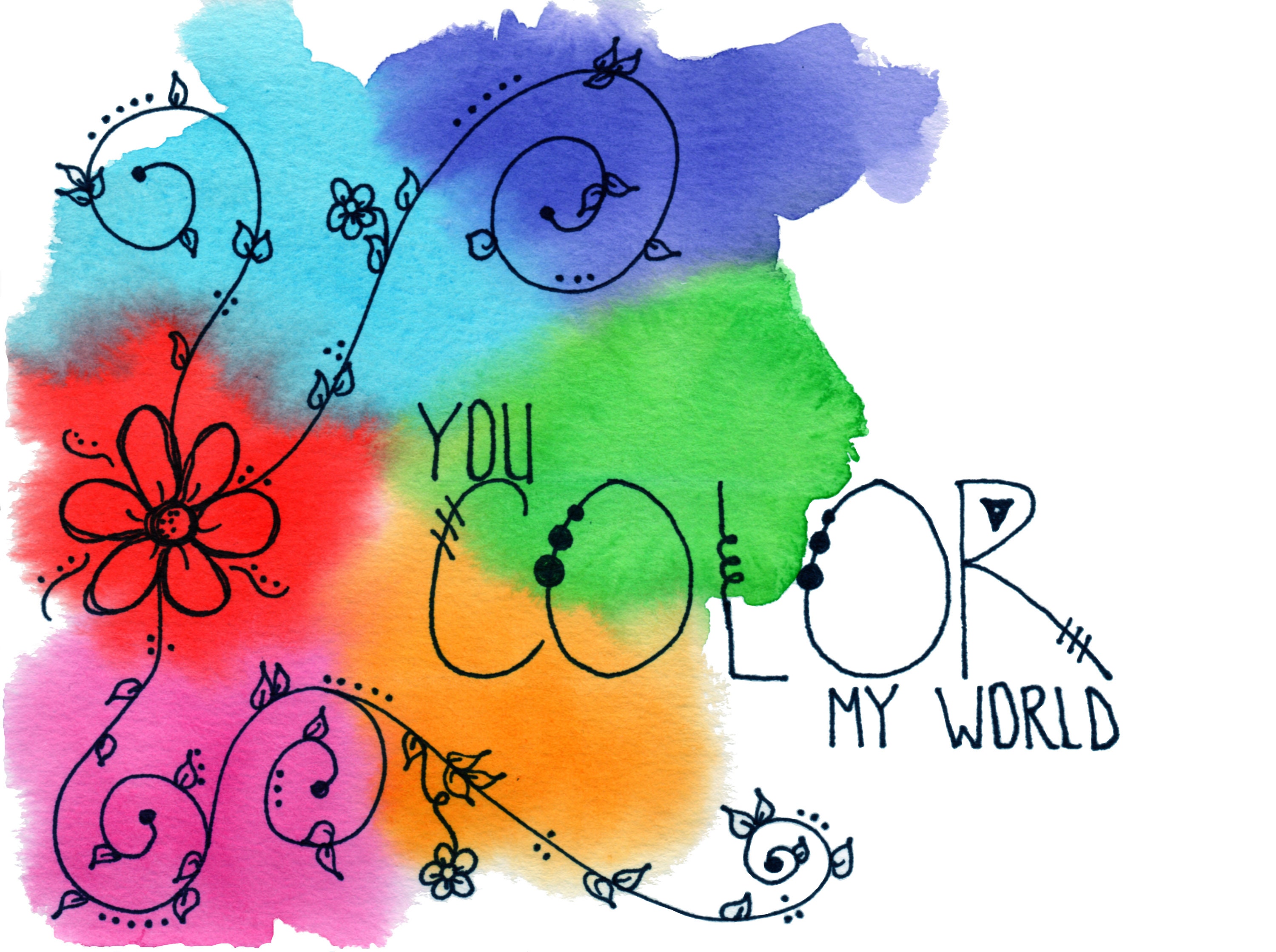 Greeting Card You Color My World | Etsy