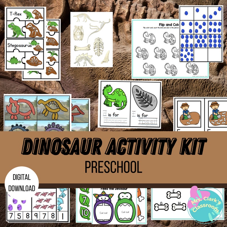 Dinosaur Preschool Activity Kit | Dinosaur Unit Study|kindergarten ...