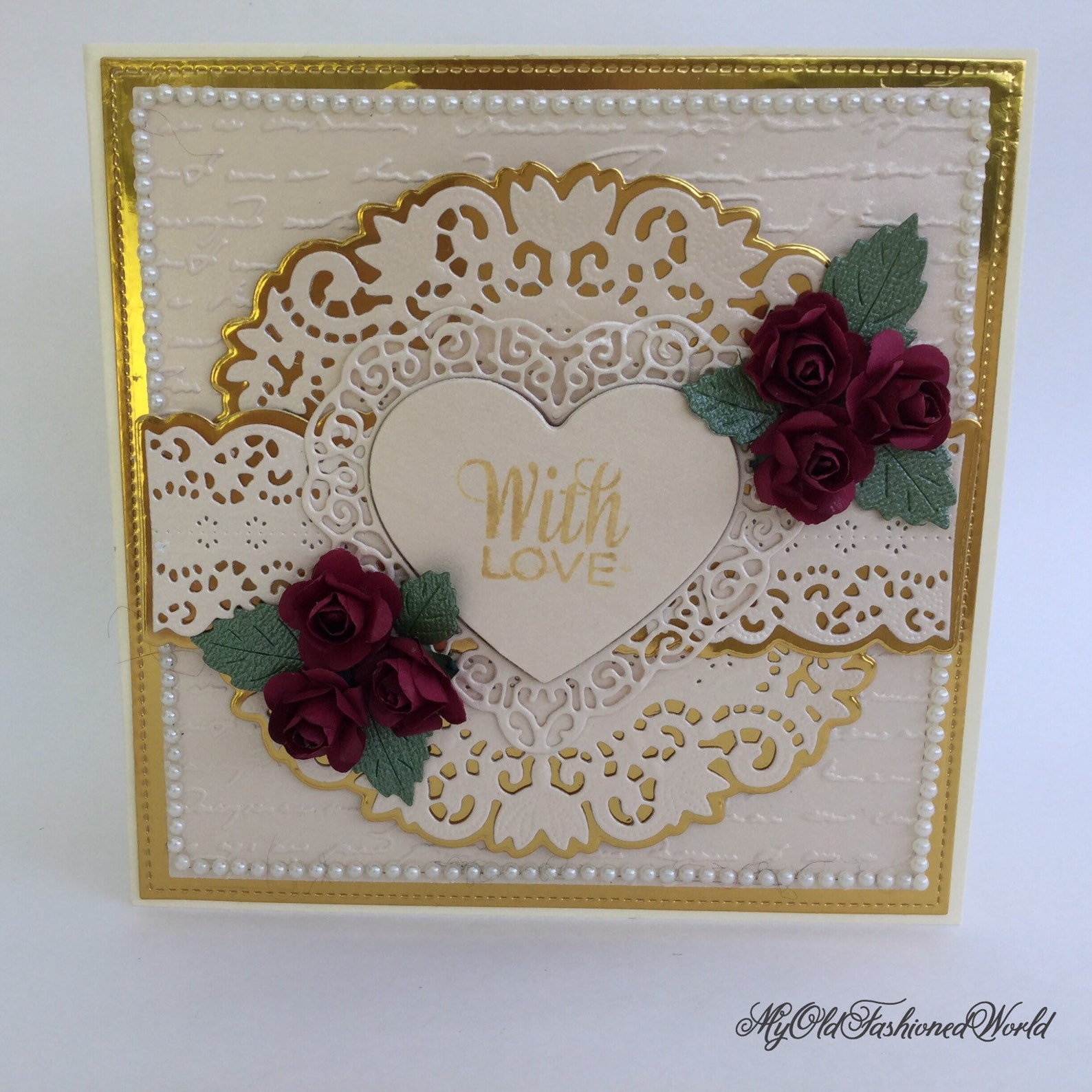 Romantic Old Fashioned Vintage Style Luxury "with Love" Card. Lace ...