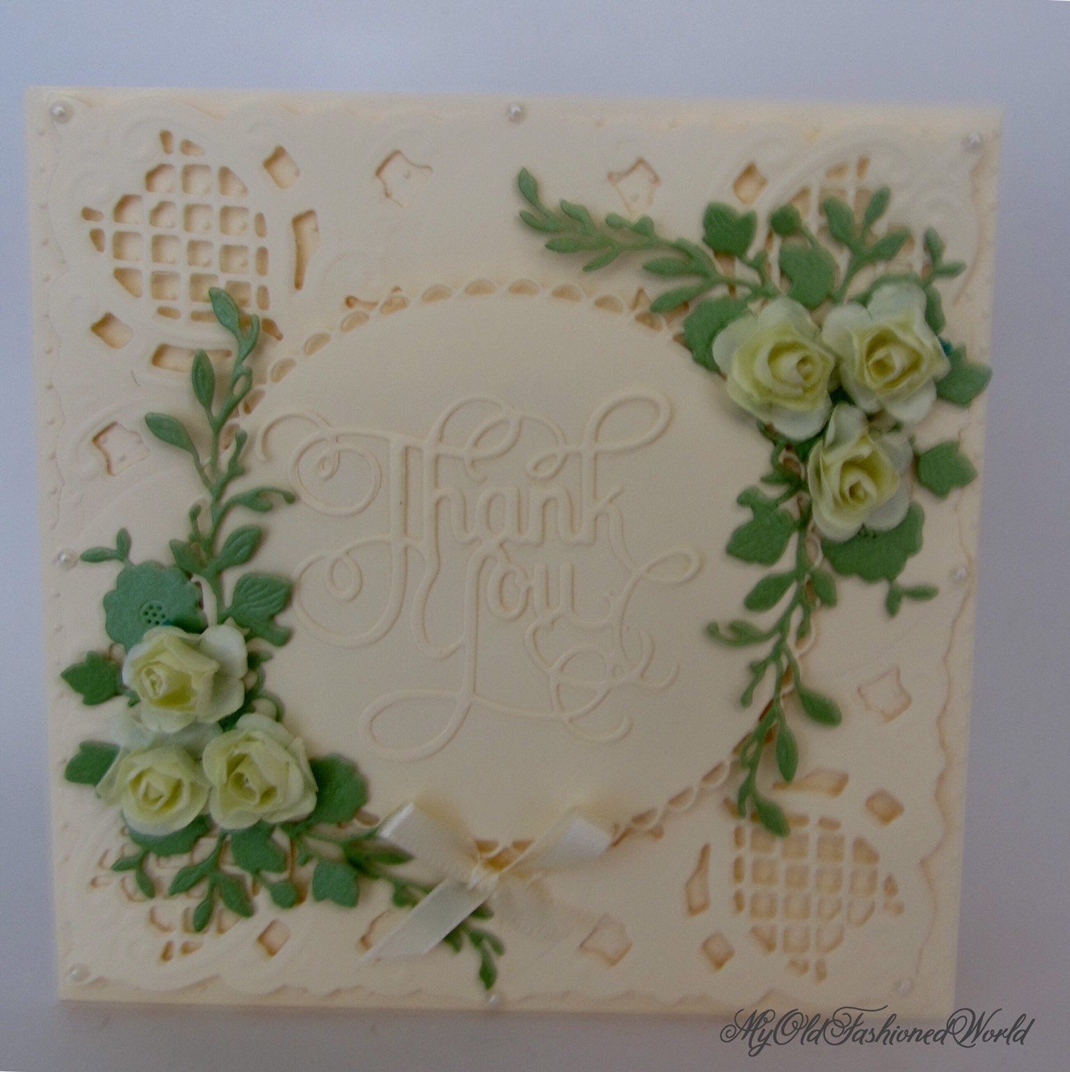 Romantic Old Fashioned Vintage Style Thank You Card for Someone Special ...