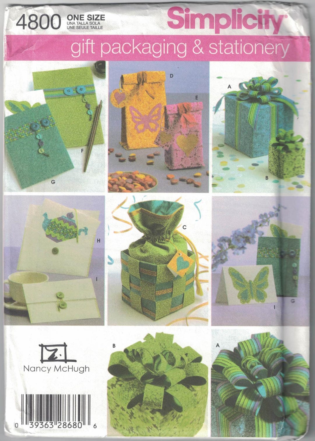 Hand Made Gift Boxes, Gift Bags, Bows, and Stationery; Simplicity 4800 ...