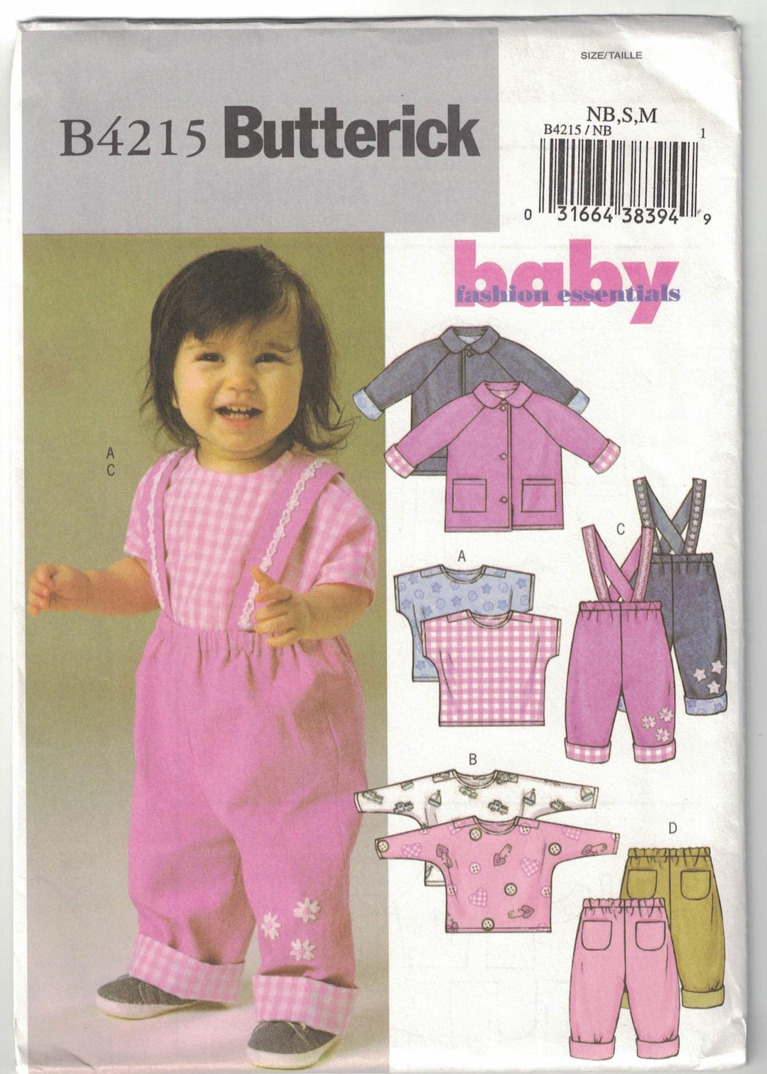 Infant's Jacket, Top, Pants, and Suspenders; Butterick B4215; Uncut ...