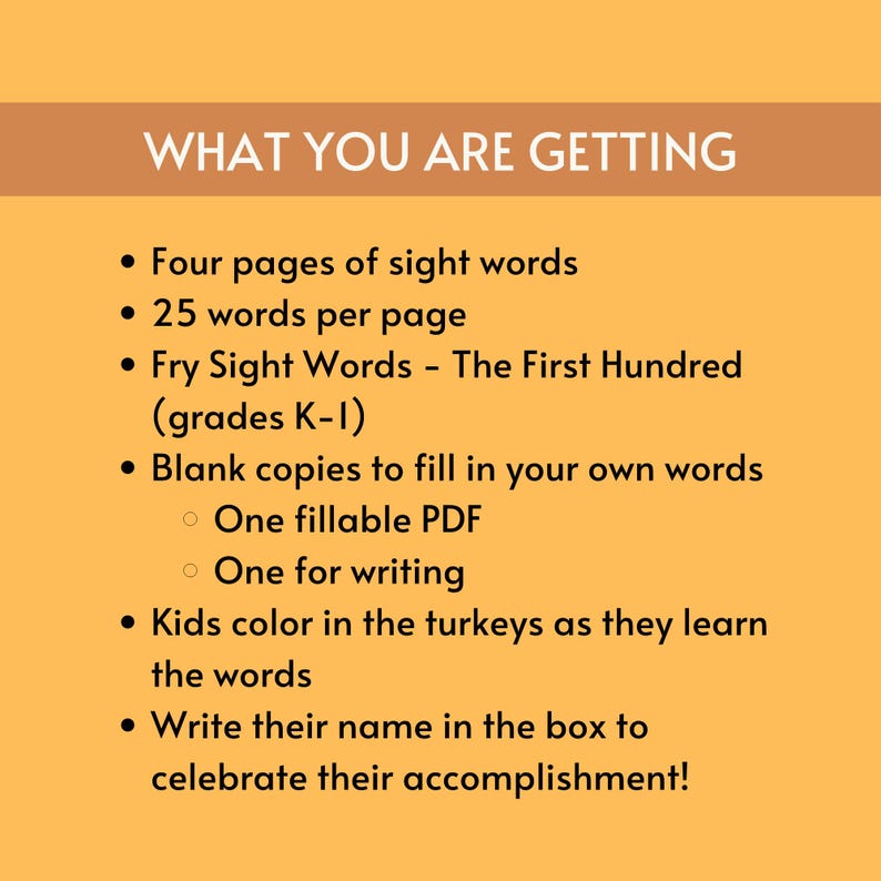 Fry Sight Word Tracker | Thanksgiving Turkeys | Reading is Fun ...