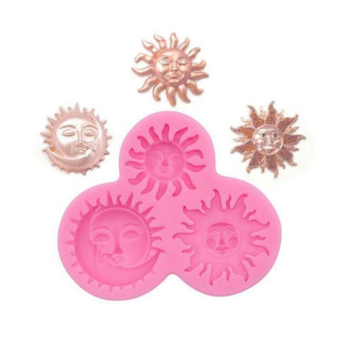 Silicone Sun Moon Faces X3 Mould Fondant Icing Cake Decorating - Etsy ...