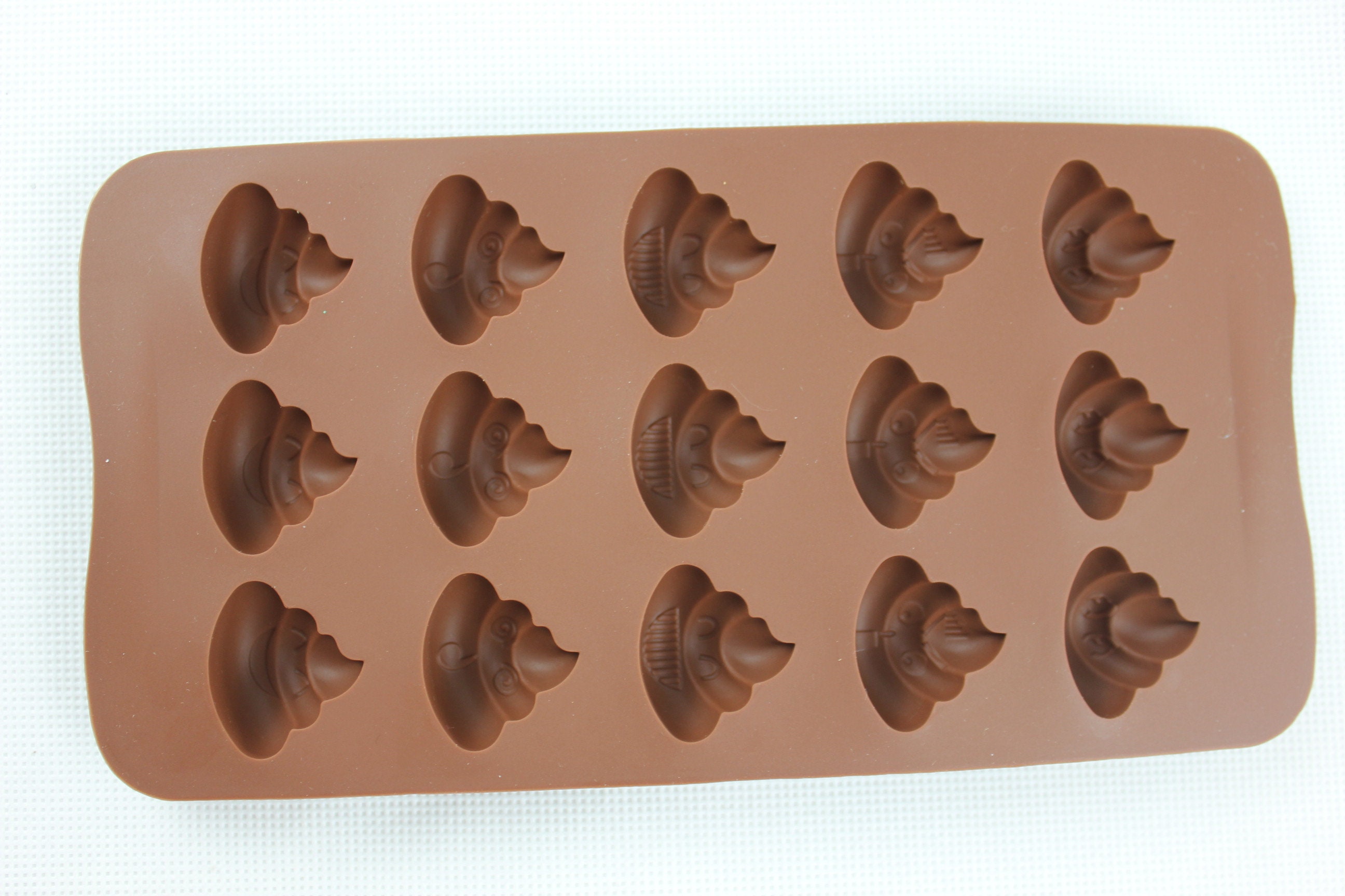 Smiley Poop/poo Emoji Silicone Mould 15 Cell Fondant Icing - Etsy UK