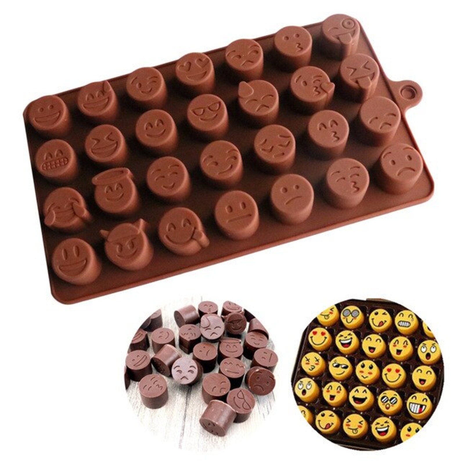 Emoji Silicone Mould X 28 Cute Round Chocolate Candy Jelly | Etsy UK