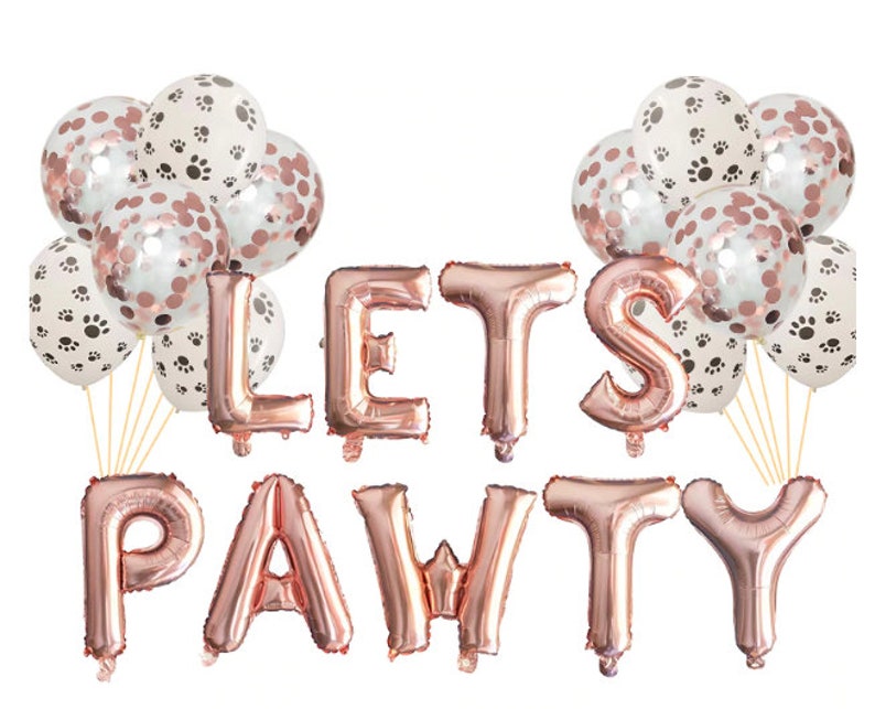 LETS PAWTY Balloons 16 Silver Foil Balloons 16 - Etsy