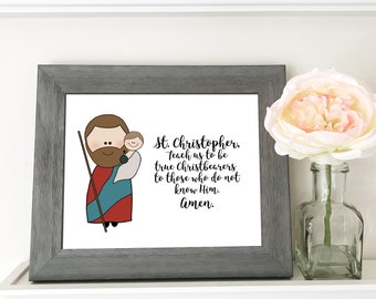 Saint Christopher Catholic Saints Serie Museum Quality Poster Art Print ...